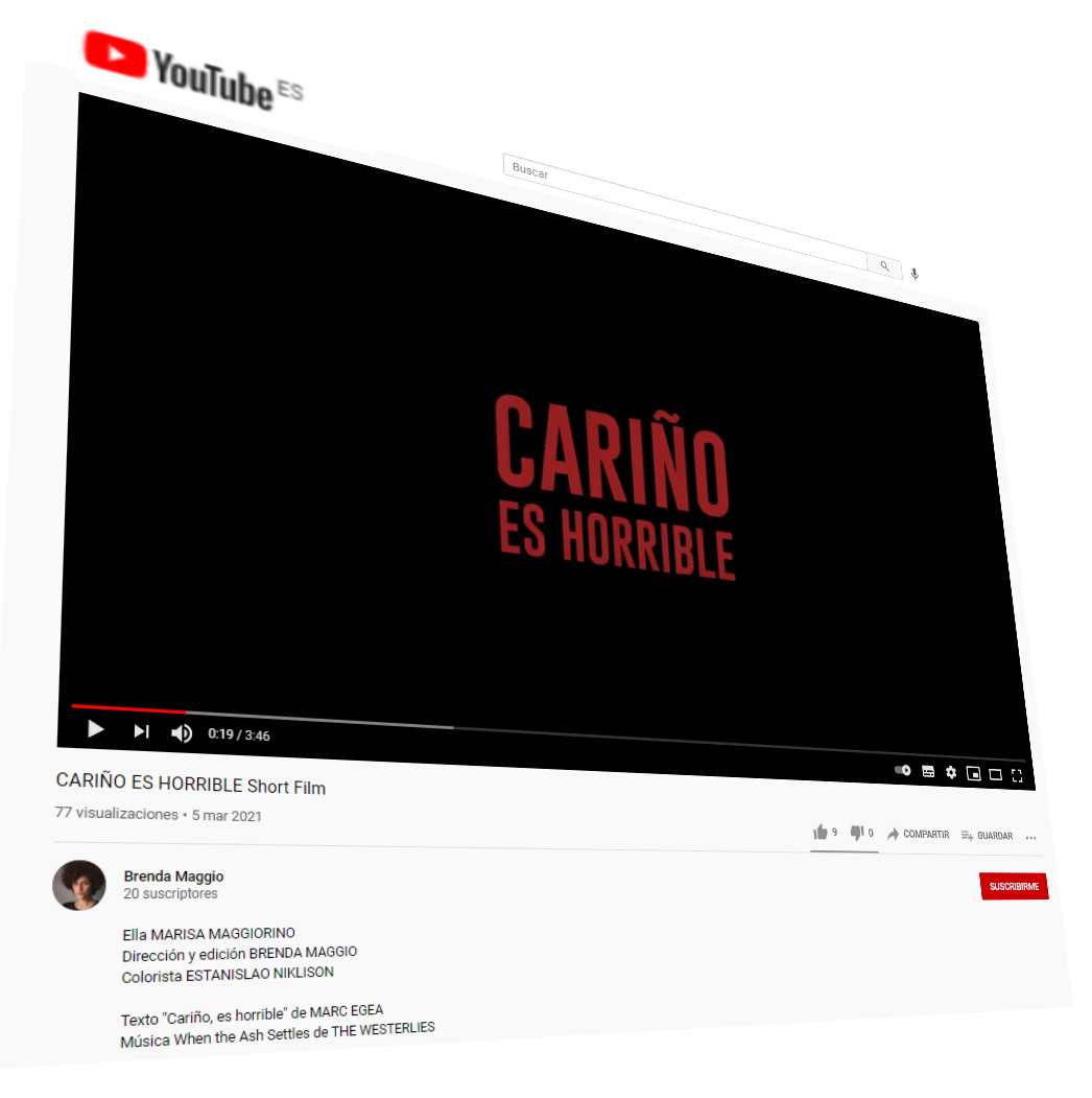 Brenda Maggio presenta el corto «Cariño, es horrible» – Marc Egea